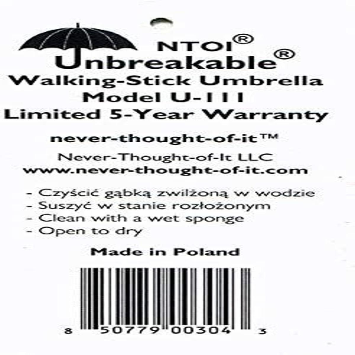 NTOI® Classic Unbreakable® Umbrella U-111